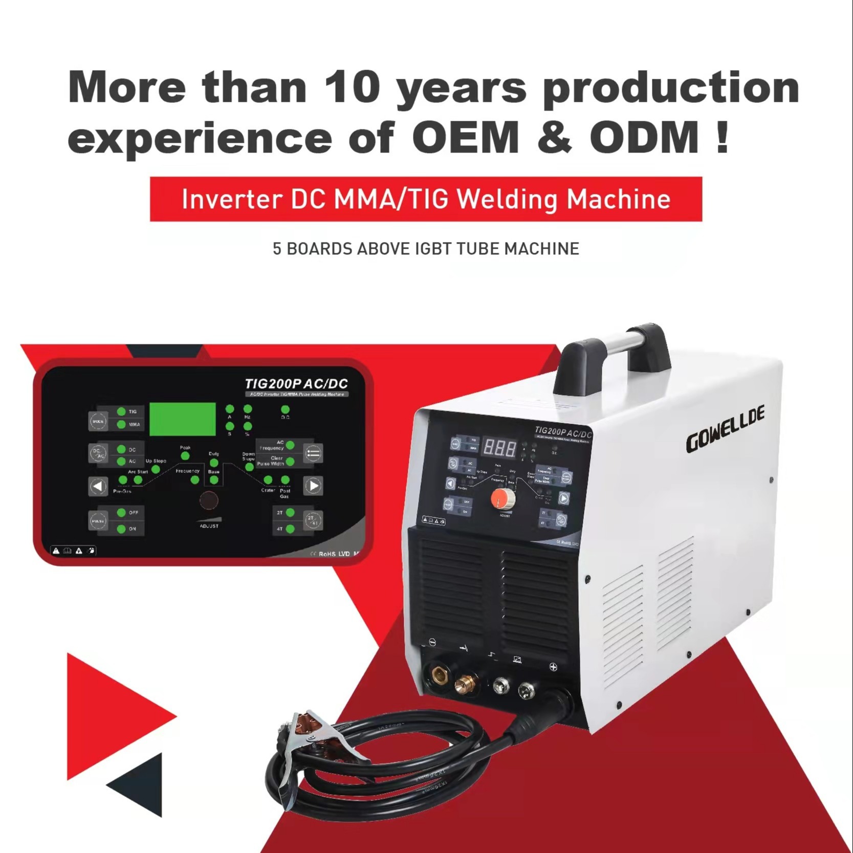 Portable IGBT technology Stick TIG MMA Welder TIG 200P Ac/ Dc high Frequency TIG Welding Machine ...